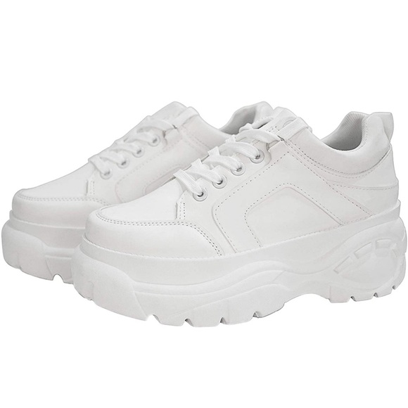 Lucky Step | Shoes | Lucky Step White Platform Sneakers 7 | Poshmark